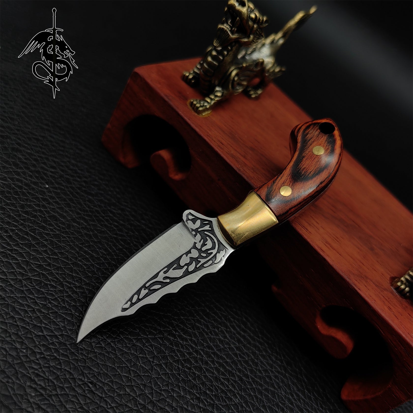 High-End Wood Brass Alloy Handle Mini EDC Knife – Miniwarrior