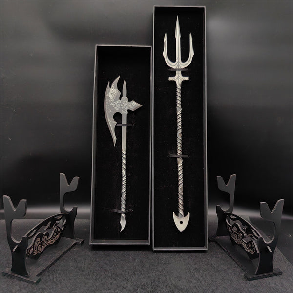 Hand-Forged Ebony War Axe Aquaman Atlantis Three-Pronged Spear ...